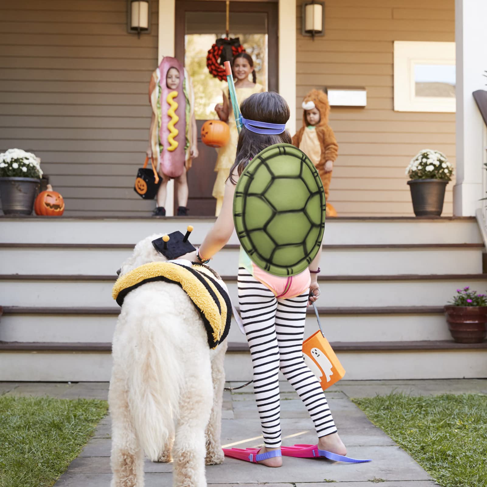 ABOOFAN Halloween Turtle Shell Costume Novelty Turtle Shell Backpack Halloween Cosplay Costume Party Carnival Performance Prop