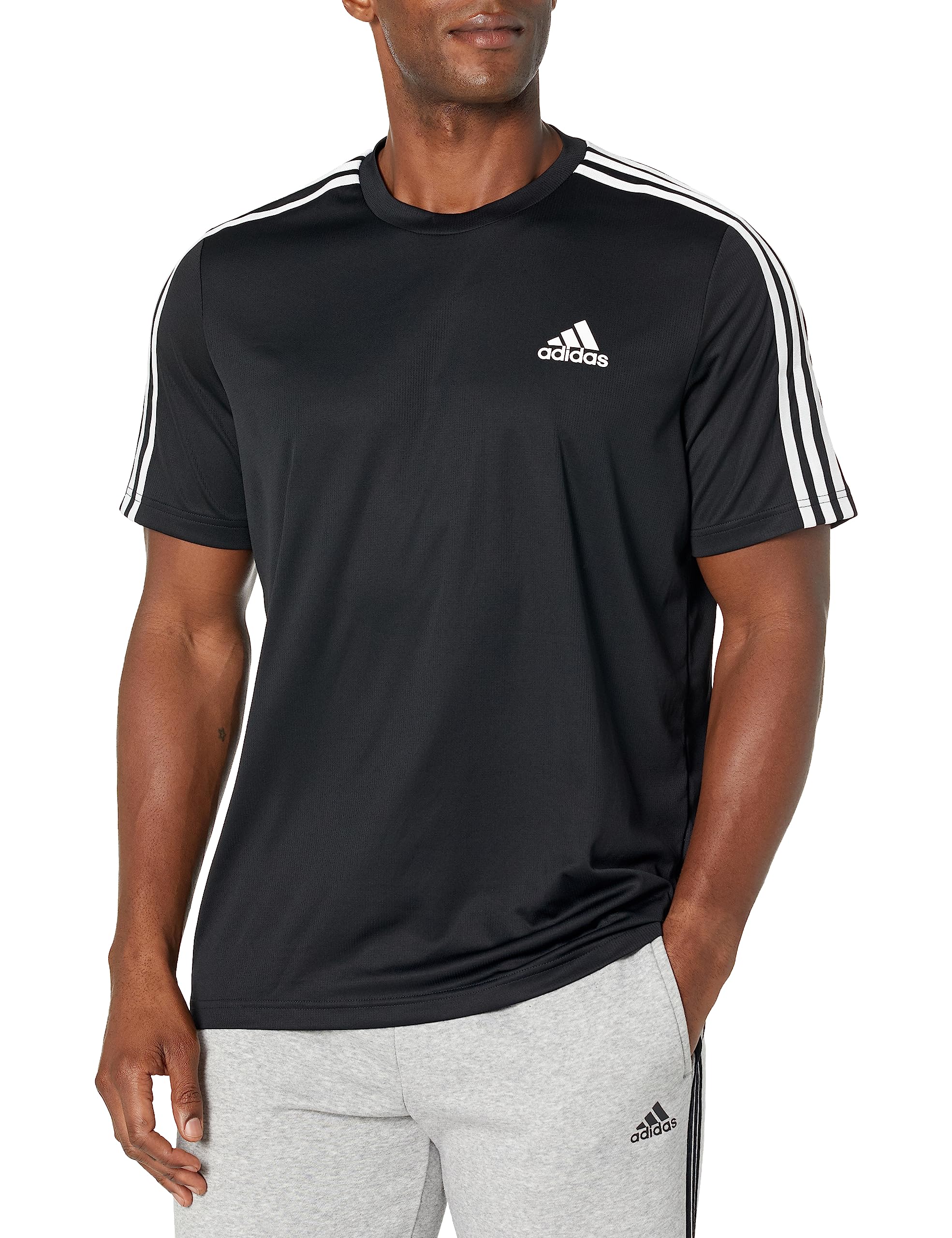 adidas Men's AEROREADY 3-Stripes Tee Black X-Large