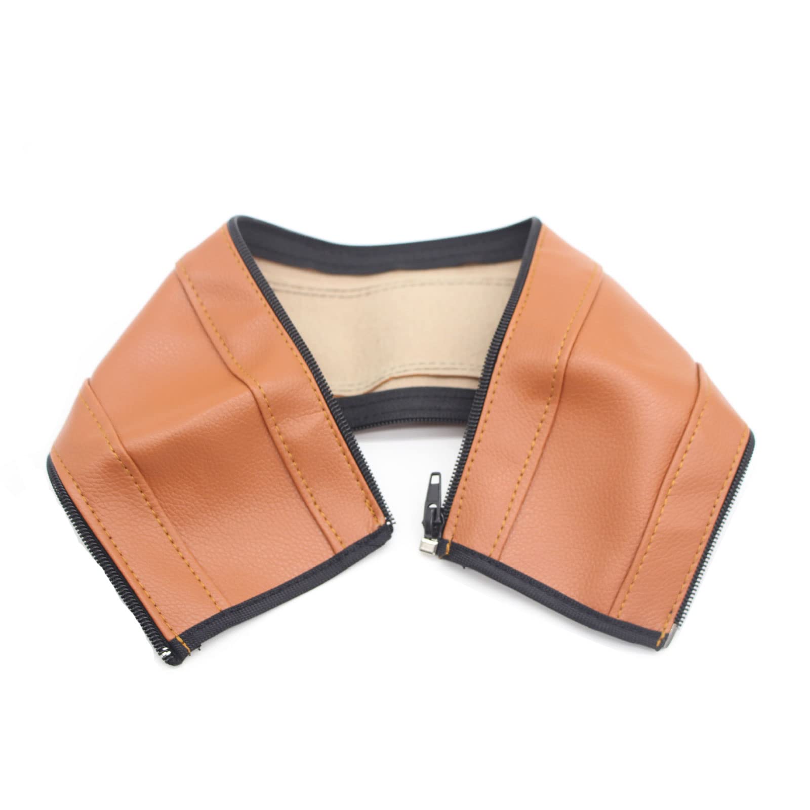 Baby Stroller Handle Cover,Baby Stroller Leather Handle Sleeve Cover,Removable Zipper PU Leather Bumper Handlebar (Brown)