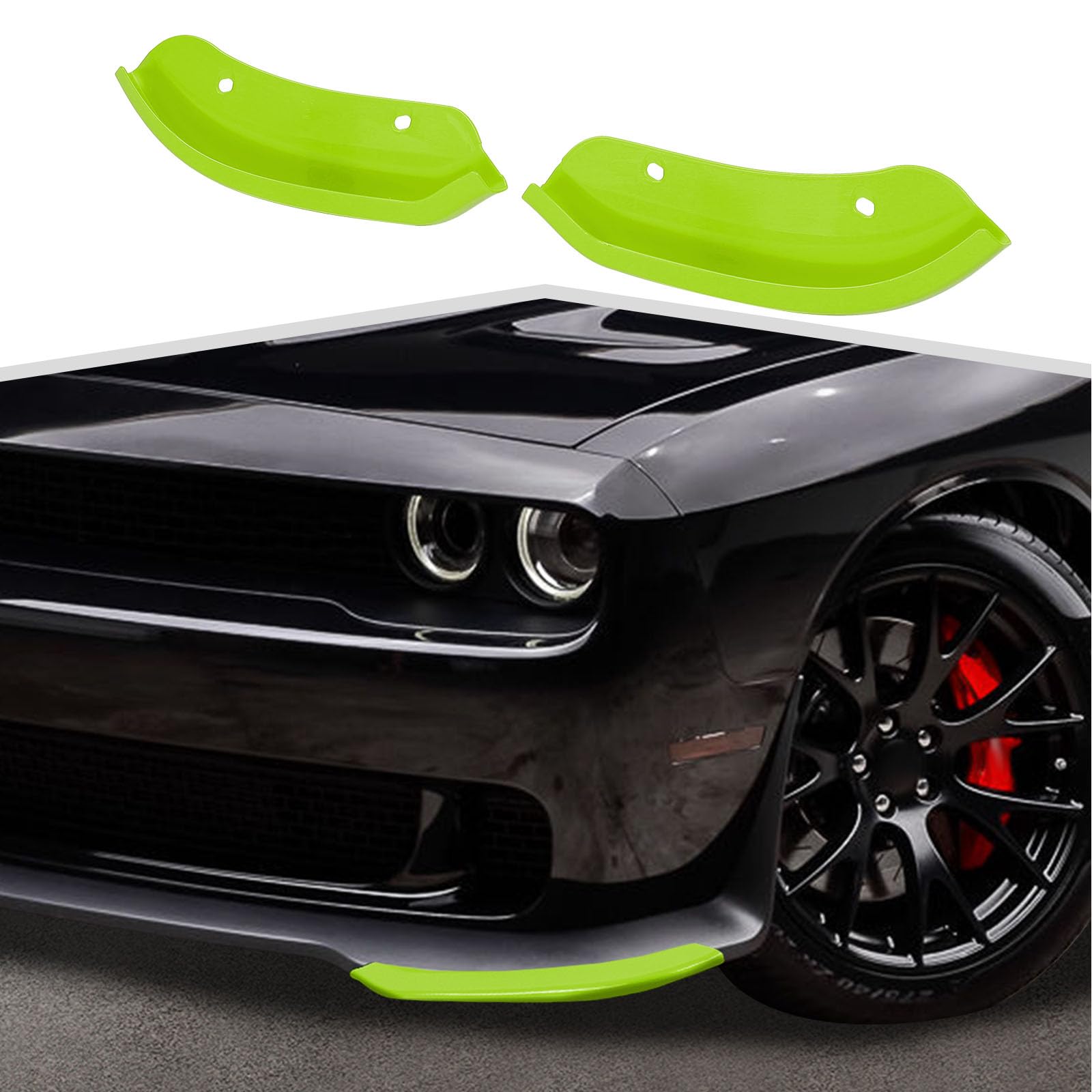 Amayum Front Bumper Lip Splitter Protector Cover Compatible with 2015-2023 Dodge Challenger SRT, SRT Hellcat, SRT 392, Scat Pack(Red)