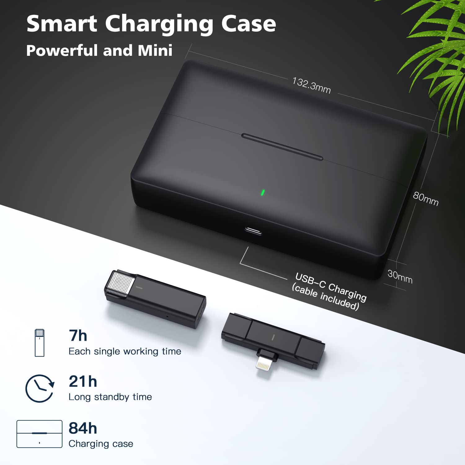 JOSTART Wireless Lavalier Microphone for iPhone/iPad with Charging case, 656ft Range,24H Working,4-Channel Omnidirectional Noise Canceling Lapel Mics for Video Recording Interview Streaming Vlog