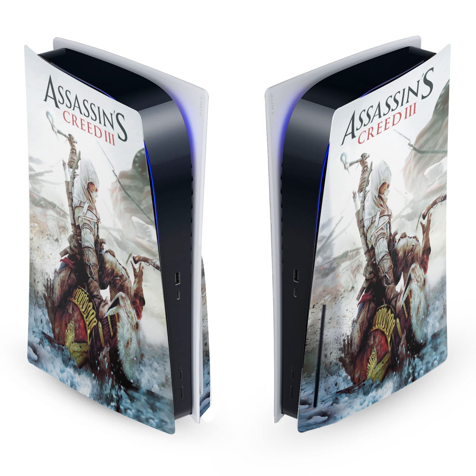 Head Case Designs Officially Licensed Assassin's Creed Game Cover III Graphics Vinyl Faceplate Sticker Gaming Skin Decal Cover Compatible With Sony PlayStation 5 PS5 Disc Edition Console
