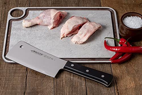 Arcos Cleaver Knife 6 Inch Nitrum Stainless Steel and 160 mm blade. 477 gr. Professional Knife for Boning. Ergonomic Polyoxymethylene POM Handle. Series Universal. Color Black