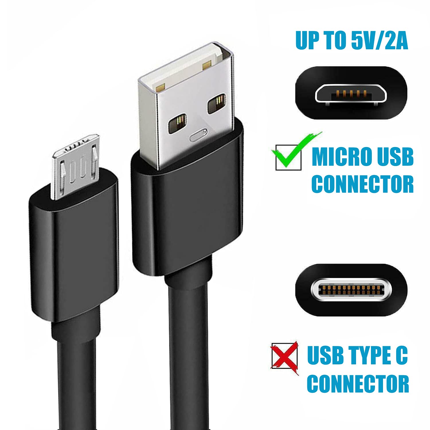 Akuterk Micro USB Cable for Xbox One S One X Controller Charger Replacement Power Cord 10Ft