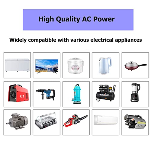 aeliussine 1000W Pure Sine Wave Power Inverter: 12V DC to 110V AC with LED Display and Remote Control for RV, Camping, Home Use