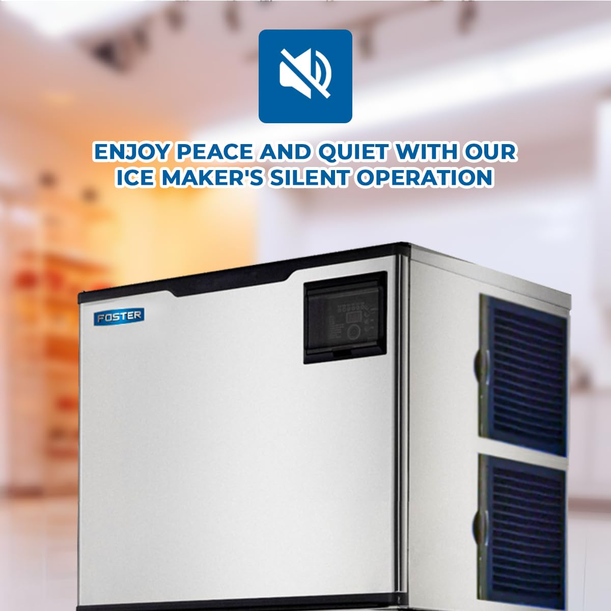 Commercial Ice Maker 500 Pounds Per Day – Head Only – Stainless Steel Industrial Modular Ice Cube Machine – Quiet Operation – Air Cooling System - by Foster