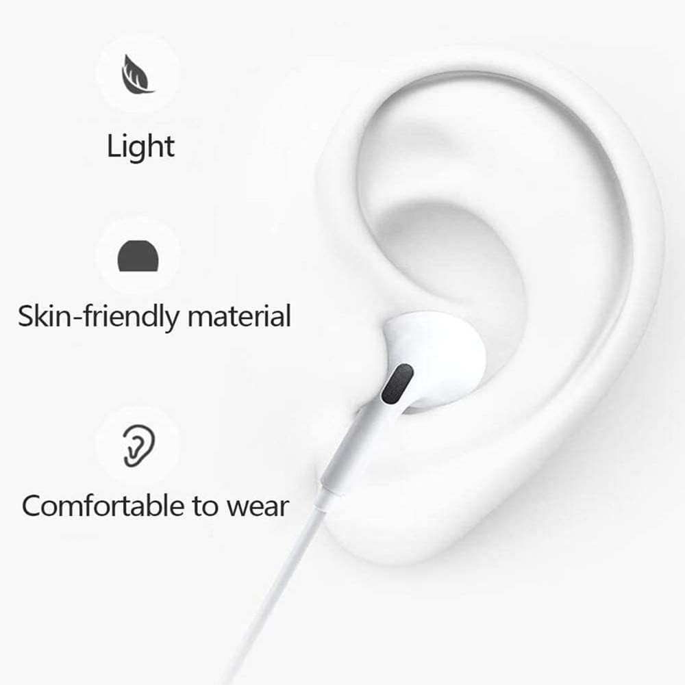 Apple Earbuds Headphone with Lightning Connector【Apple MFi Certified】 in-Ear Noise Cancelling Wired Earbuds Compatible with iPhone 14/13/12/11/XR/XS/8/7 -Support All iOS(Built-in Microphone & Volume)