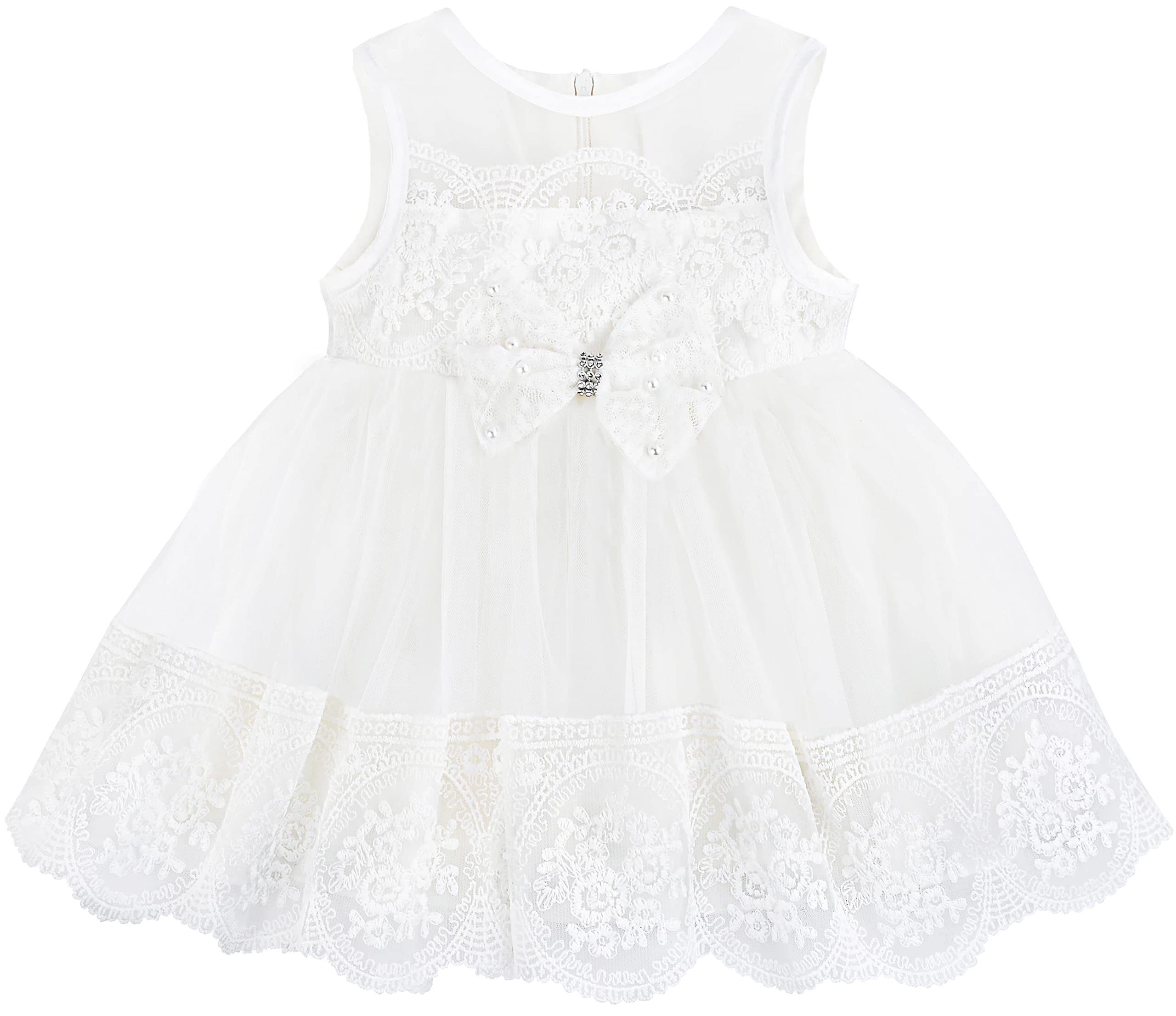 Taffy Baby Girl Christening Baptism Embroidered Dress Gown 6 Piece Deluxe Set 0-3 Months, White