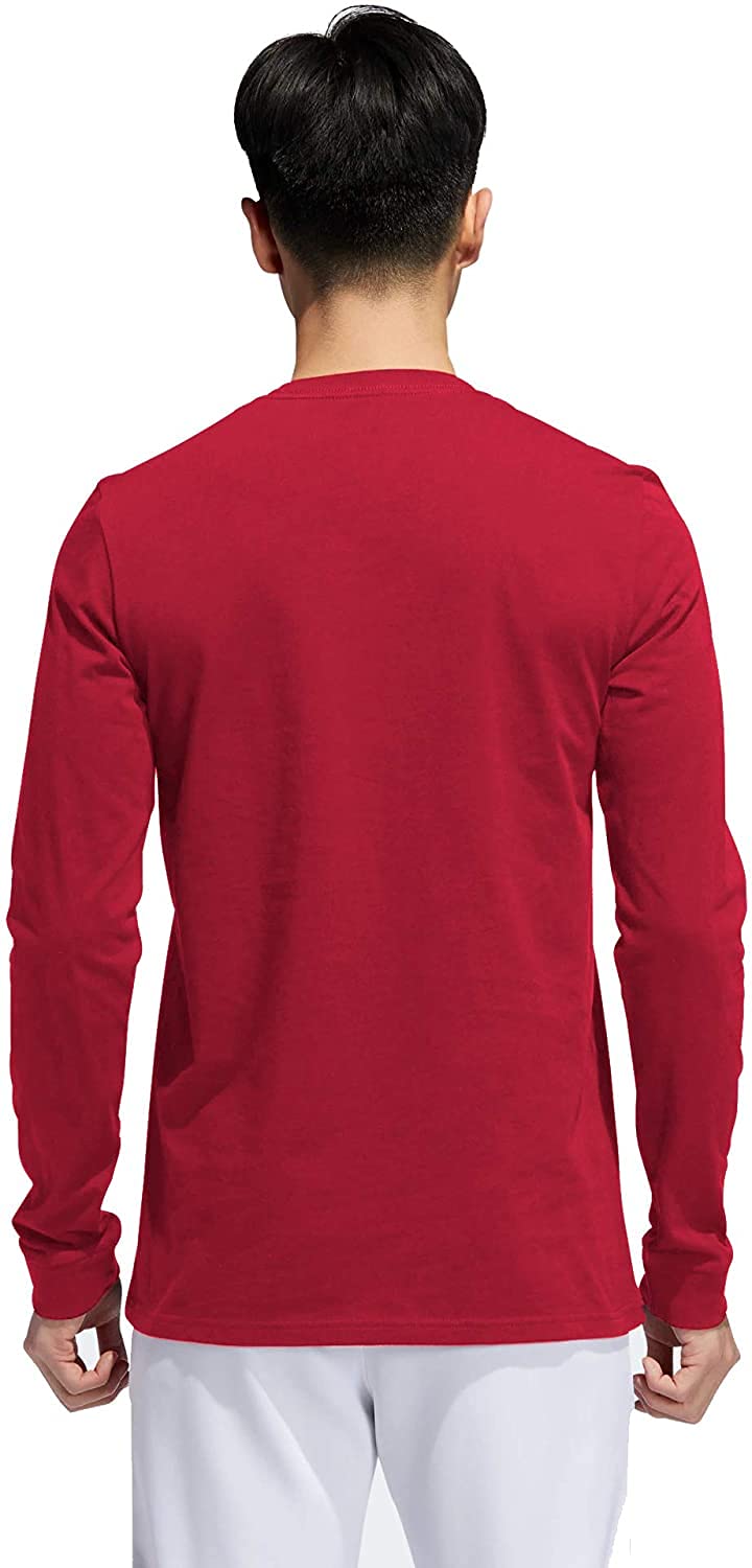 adidas Men's Basic Badge of Sport Long Sleeve Tee Power Red