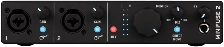 Arturia MiniLab MKII MIDI Keyboard Bundled with Arturia Minifuse 2 USB Audio Interface, 2 USB Cables & Polishing Cloth- MIDI Interface Music Recording Equipment, Software Included (BLACK MIDI)