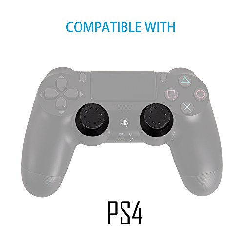 PS4 FPS Games Accessories Kit Anti Slip Silicon Analog Stick Thumb Grips Set with Trigger Extensions for Playstation 4 / Slim/Pro Controller (Black)