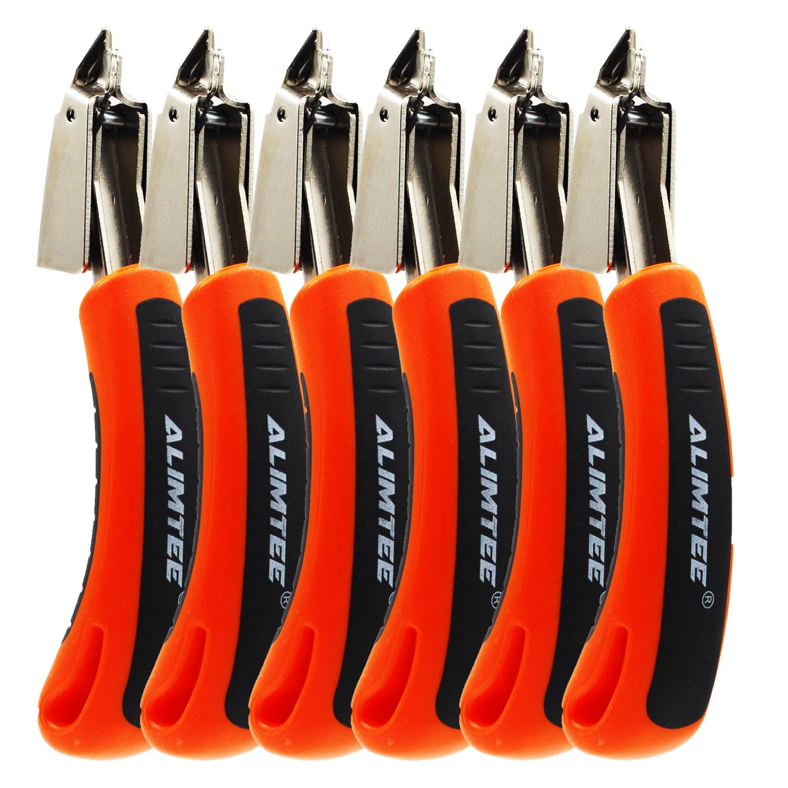 Alimtee 6 Pcs Staple Removers Heavy Duty Staple Puller, Upholstery Tool Industrial Staple Remover for Furniture, Floor, Carpet, Carton (6 Pack) (6 Pack)