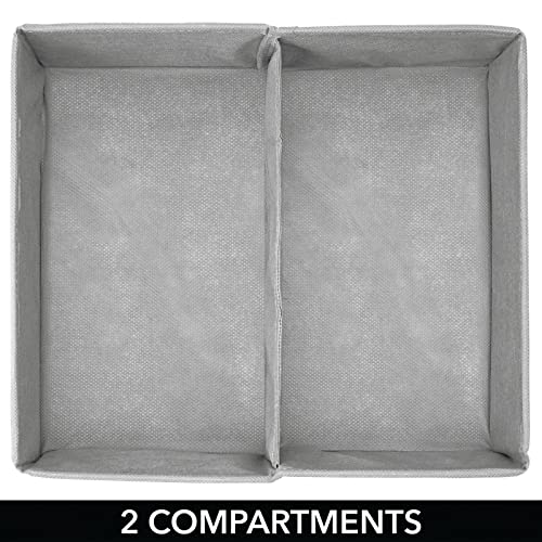 mDesign Fabric Drawer Organizer Bin Dividers for Kids/Baby Nursery Dresser, Closet, Organization - Bins Hold Clothes, Diapers, Cream, Toy, Blankets - 3 Pack, Gray Herringbone