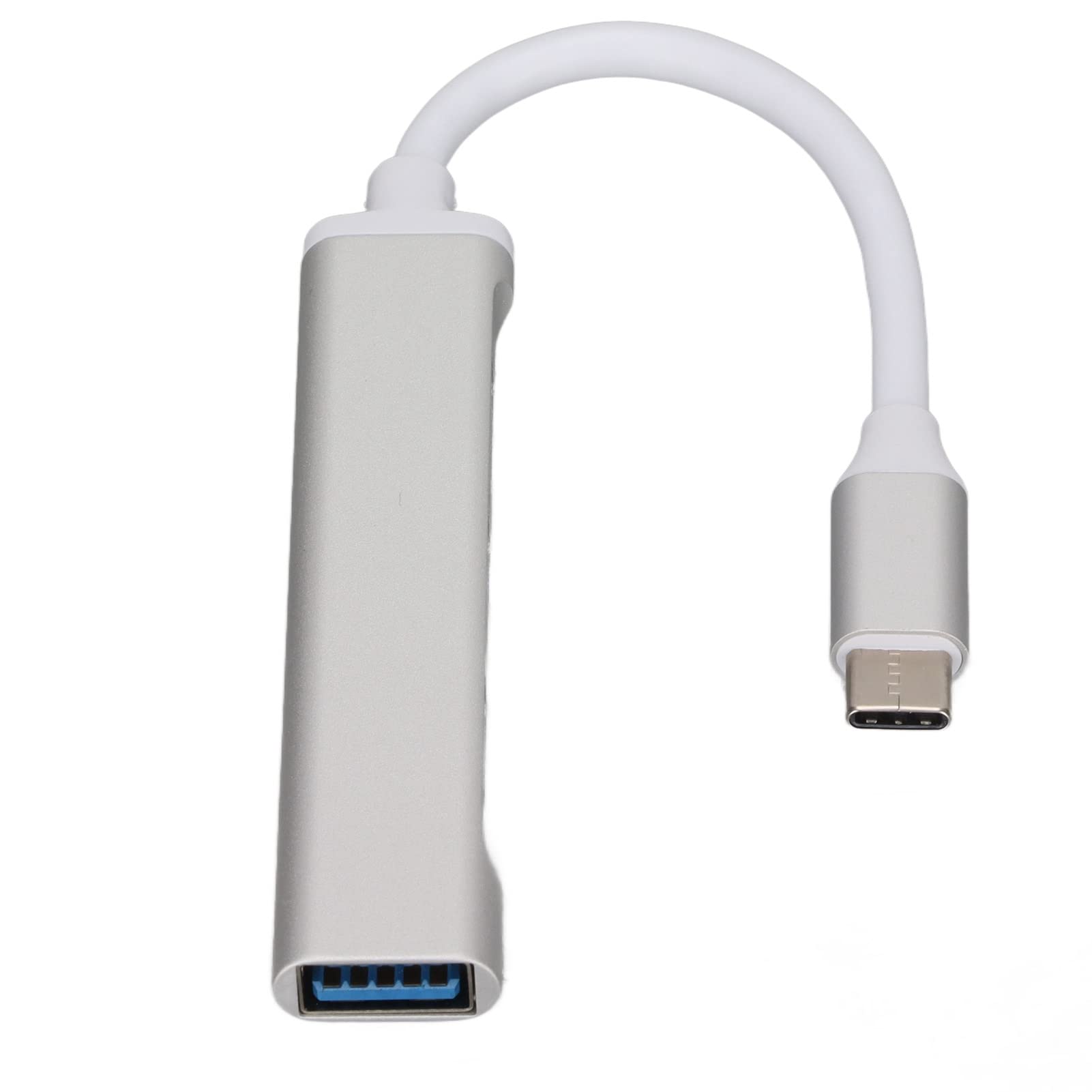ASHATA USB C Hub, 4 in 1USB C to USB with 1 USB3.0 3 USB2.0 Ports, Mini Portable USB C Hub Adapter, for Laptop, Mouse, Keyboard, Hard Disk, Mobile Phone, Tablet(Silver)