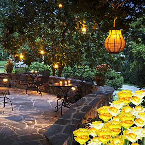 Alinory Lights, Outdoor Solar Powered LED 4 Daffodil Yellow Flowers Lights Lamp for Garden Patio Backyard Decoration Home