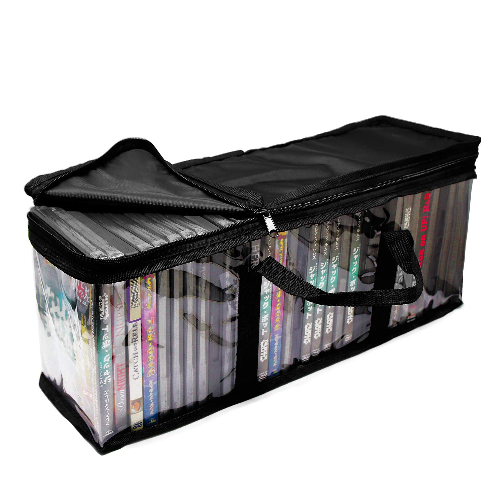ARTWIND DVD Storage Bags Black,Holds 40 DVDs/BluRay/Movies/Media/PS4 Video Games,Zippered (Black-1 Pack)
