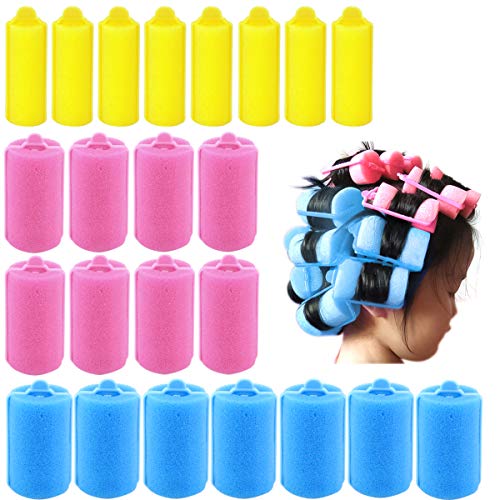 Agreatca 40 Pieces Sponge Curlers for Hair Styling, Foam Sponge Hair Rollers, Flexible Hair Styling Curlers(3 Sizes)