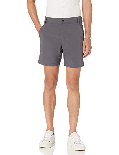 Amazon Essentials Men's Slim-Fit 7" Hybrid Tech Short, Charcoal, 30