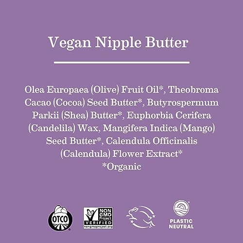 Earth Mama Vegan Nipple Butter | Cruelty-Free Breastfeeding Cream for Nursing Mamas | Lanolin-free 2-Ounce