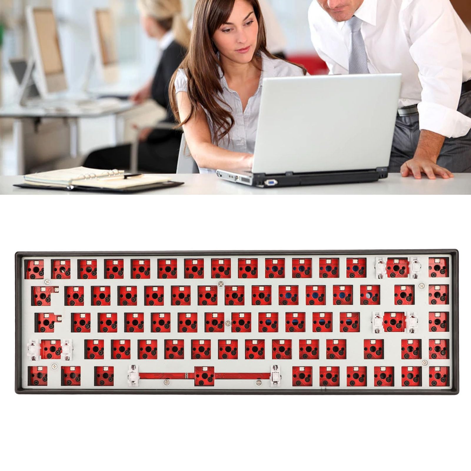 ASHATA WL68 65% RGB DIY Mechanical Keyboard, 68 Keys Hot Swappable 5Pin 3Pin Switch, Bluetooth 5.0/USB C Wired/2.4GHz Customized Gaming Keyboard Kit for Win/for
