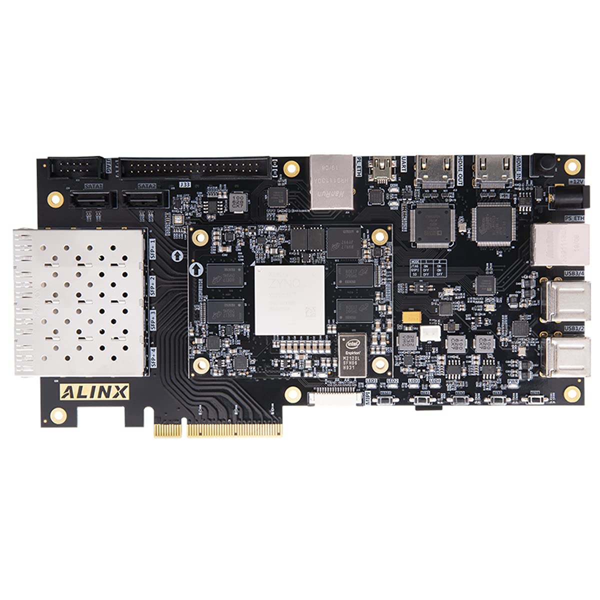 ALINX AX7Z035: XILINX Zynq-7000 SoC XC7Z035 ZYNQ ARM 7035 FPGA Development Board SoMs PCIE Accelerator Card SFP 8G eMMC