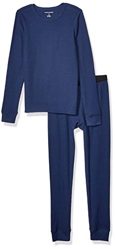 Amazon Essentials Boys' Thermal Long Underwear Set, Navy, X-Small