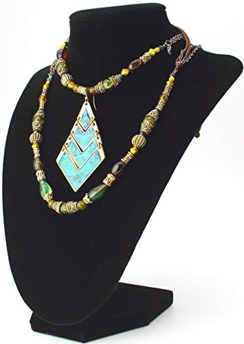 Tytroy Elegant 9" 3D Black Velvet Necklace Jewelry Display Model Bust Stand for Home (Dresser/Shelves) & Business (Showroom/Fair) Storage Decoration & Presentation 1PC