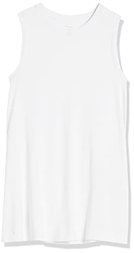 Amazon Essentials Women's Jersey Relaxed-Fit Muscle-Sleeve Swing Tunic (Previously Daily Ritual), White, Medium