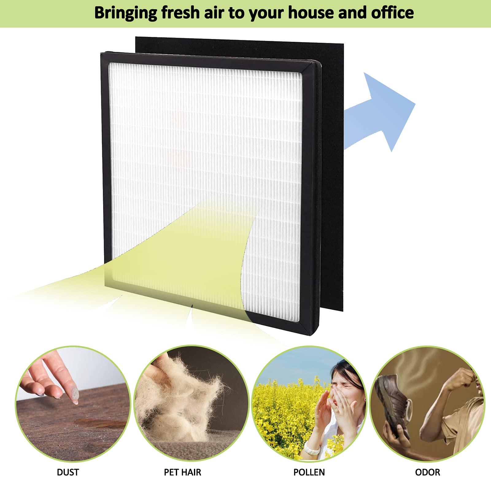 Hedday Air Purifier Filter D Compatible with Idylis IAP-10-280,1AP10280, AC-2118, AC-2123,Replace for IAF-H-100D(2 HEPA Filters & 2 Carbon Filters)