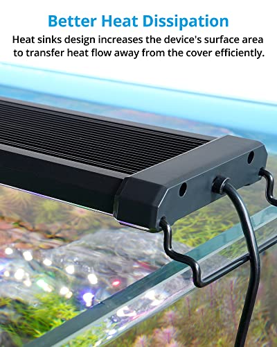 NICREW ClassicLED Plus LED Aquarium Light with Timer, 15 Watts, for 18 to 24 Inch Fish Tank Light, Daylight and Moonlight Cycle, Brightness Adjustable