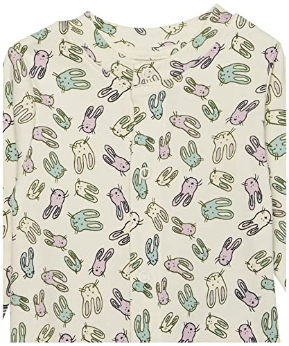 Amazon Essentials Unisex Babies' Organic Cotton Footless Coverall (Previously Amazon Aware), Pack of 2, Beige Bunny/Sage Green, 0-3 Months