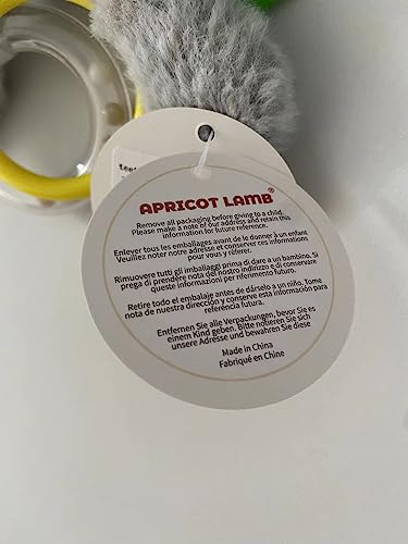 Apricot Lamb Baby Stroller or Car Seat Activity and Teething Toy, Features Plush Koala Character, Gentle Rattle Sound & Soft Teether, 8.5 Inches