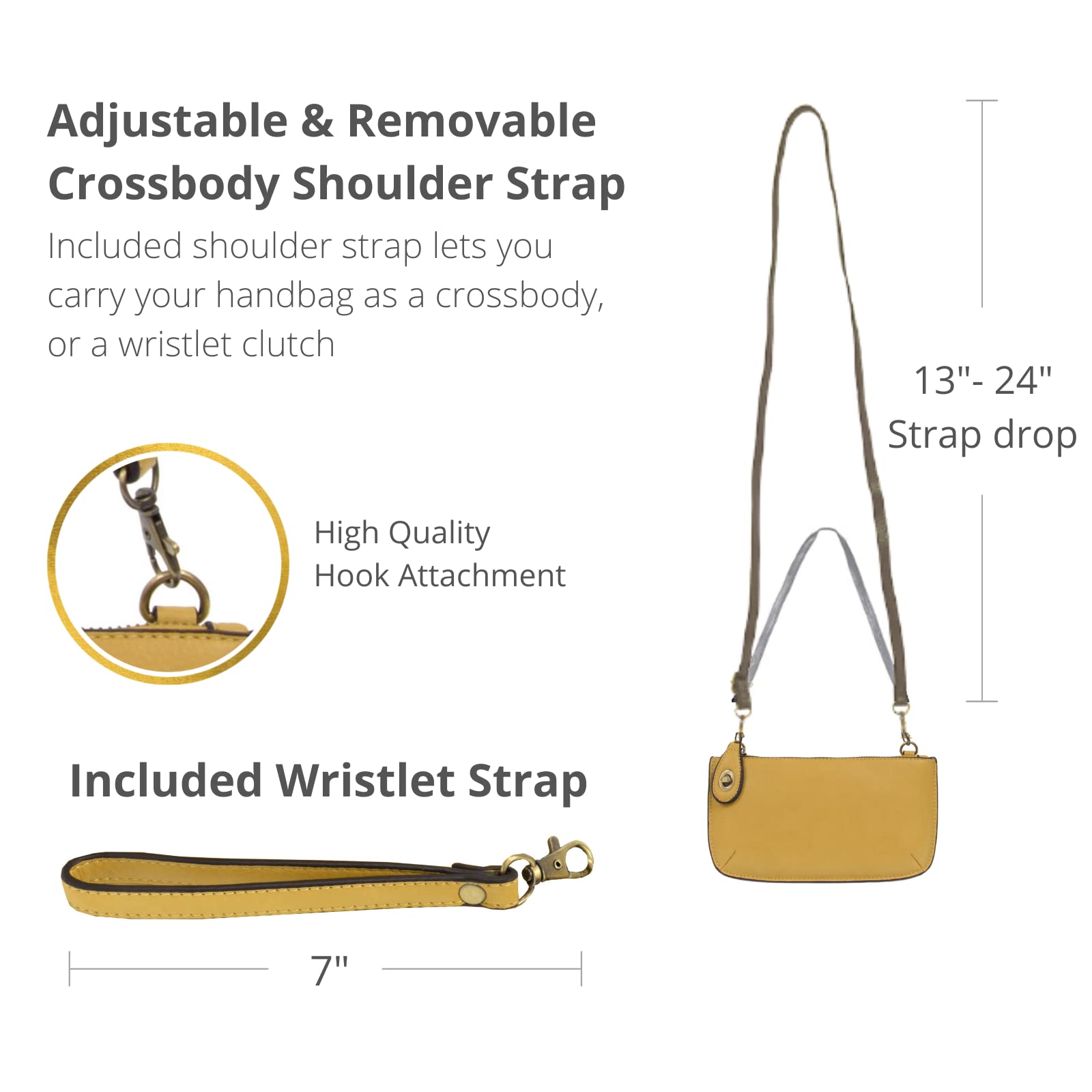 Joy Susan Women's Fashion Purse Mini Crossbody Wristlet Clutch Handbag - Butter