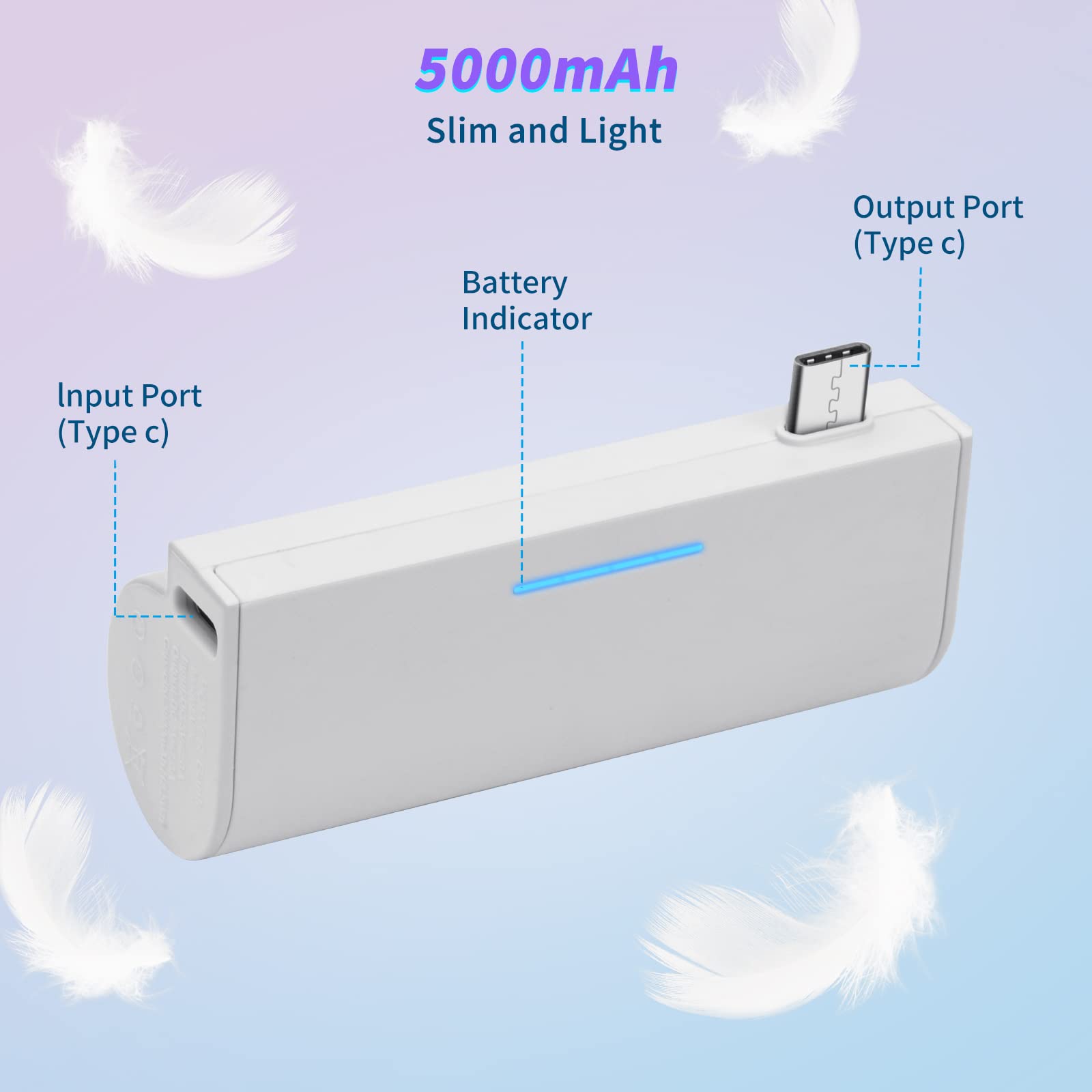 alcopanda Battery Pack for Oculus Quest 2,5000mAh Power Bank for Extended Extra 3 Hours Playtime,5V/2A Fast Charging & Lightweight,Accessories for Meta Quest 2