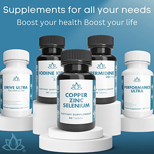 Copper 5mg Zinc 40mg Selenium 200mcg 3 in 1 Formula High Absorption - 60 Tablets | New World Health Brands