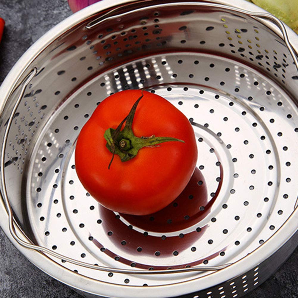 beiyoule Stainless Steel Steamer Basket Rack - Steamer Holder Trio Separator Set, Vegetables Steaming Stand for Pressure Cooking