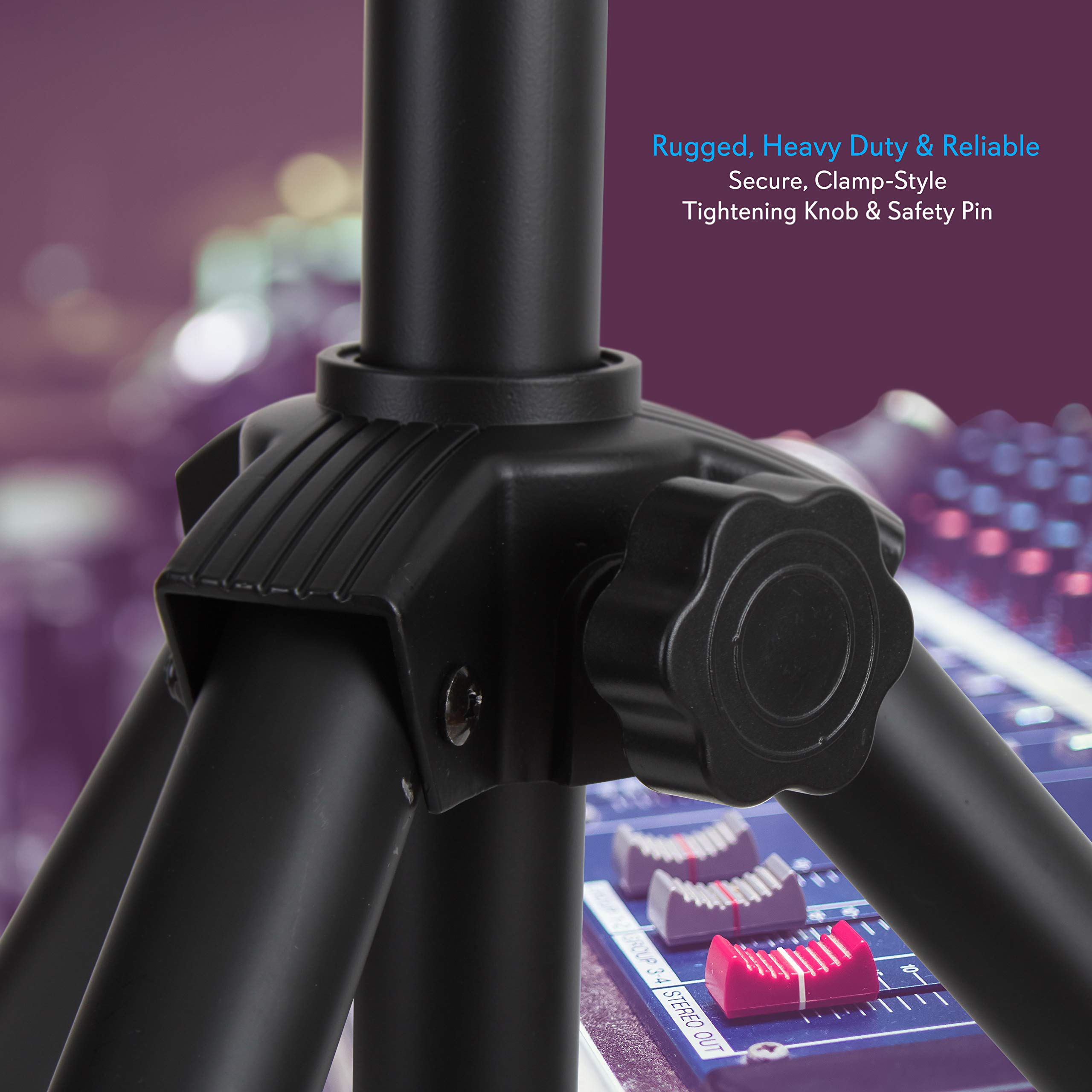 Behringer Europort PPA500BT 6-Channel Portable PA System with Bluetooth & Pyle Universal Stand Kit-Height Adjustable 3.6β -5.6β Tall Sound Equipment Tripod Mount for Speakers w/ 35mm Insert-Home