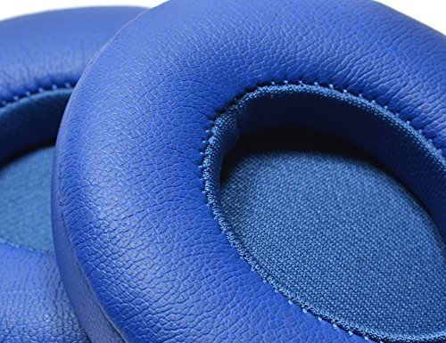 Replacement Earpad cushions For Beats Solo 2 ,Solo 3 Wired & Wireless Headphone With ITIS Logo Cable Clip (BLUE)