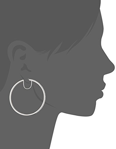 Amazon Essentials Platinum-Plated Sterling Silver Infinite Elements Cubic Zirconia Round Hoop Earrings (2" Diameter) (7 cttw), (previously Amazon Collection)