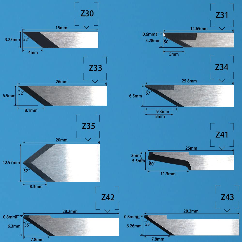 Zund Blade Tungsten Carbide Oscillating Grooving Knife Cutter Blades for CNC Vibrating Leather Cutting Tools Z16 Z21 Z51 Z61 Z71 (Z21)