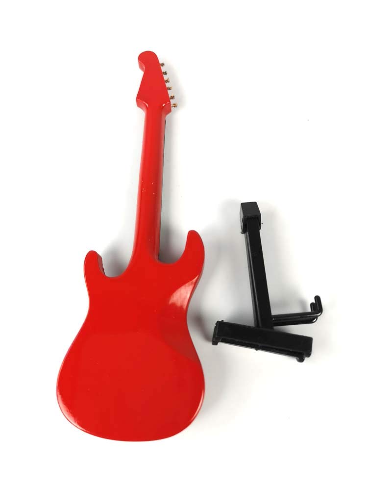 Alano 10cm Red Electric Guitar Model Guitar Ornament Guitar Model with Black Box (GE34R-10-S)