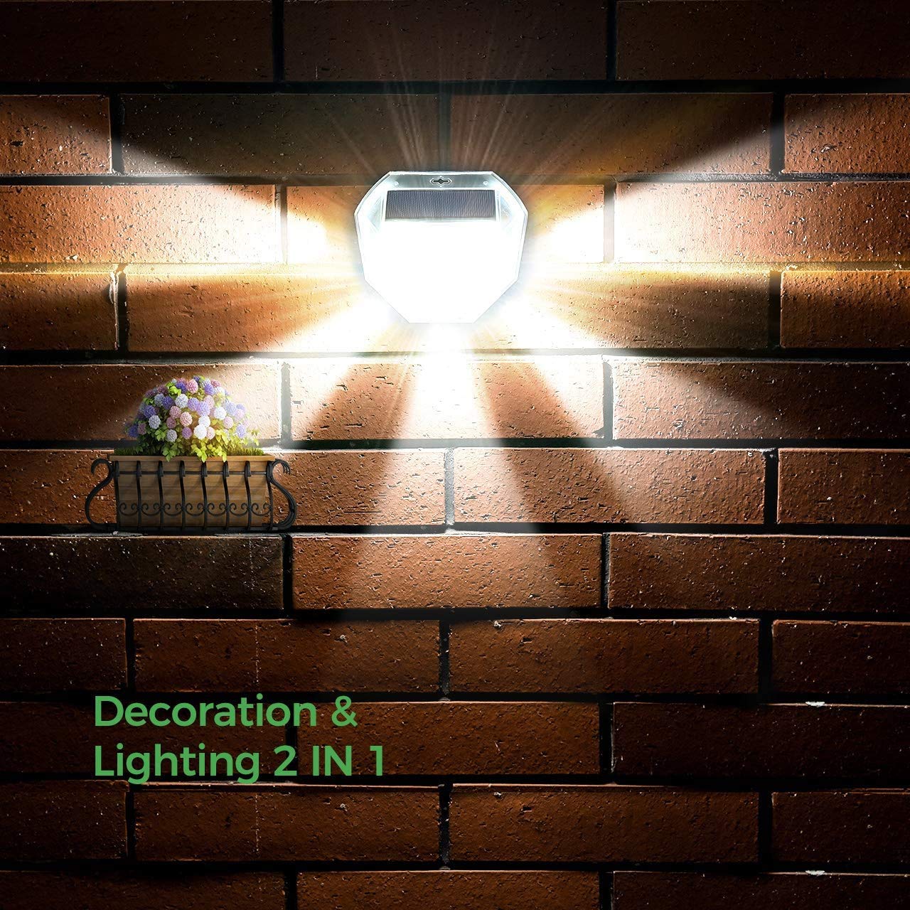 InPoTo Solar Lights Outdoor, Solar Motion Sensor Lights Outdoor , 40 LEDs 2-in-1 Solar Powered LED Wall Lights, IP67 Waterproof Security Lights for Home ,Garden ,Backyard, Front Door Use