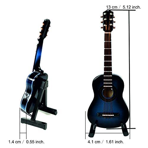 ALANO Miniature Guitar Miniature Ornaments Musical Instrument Decoration Gift (13cm)