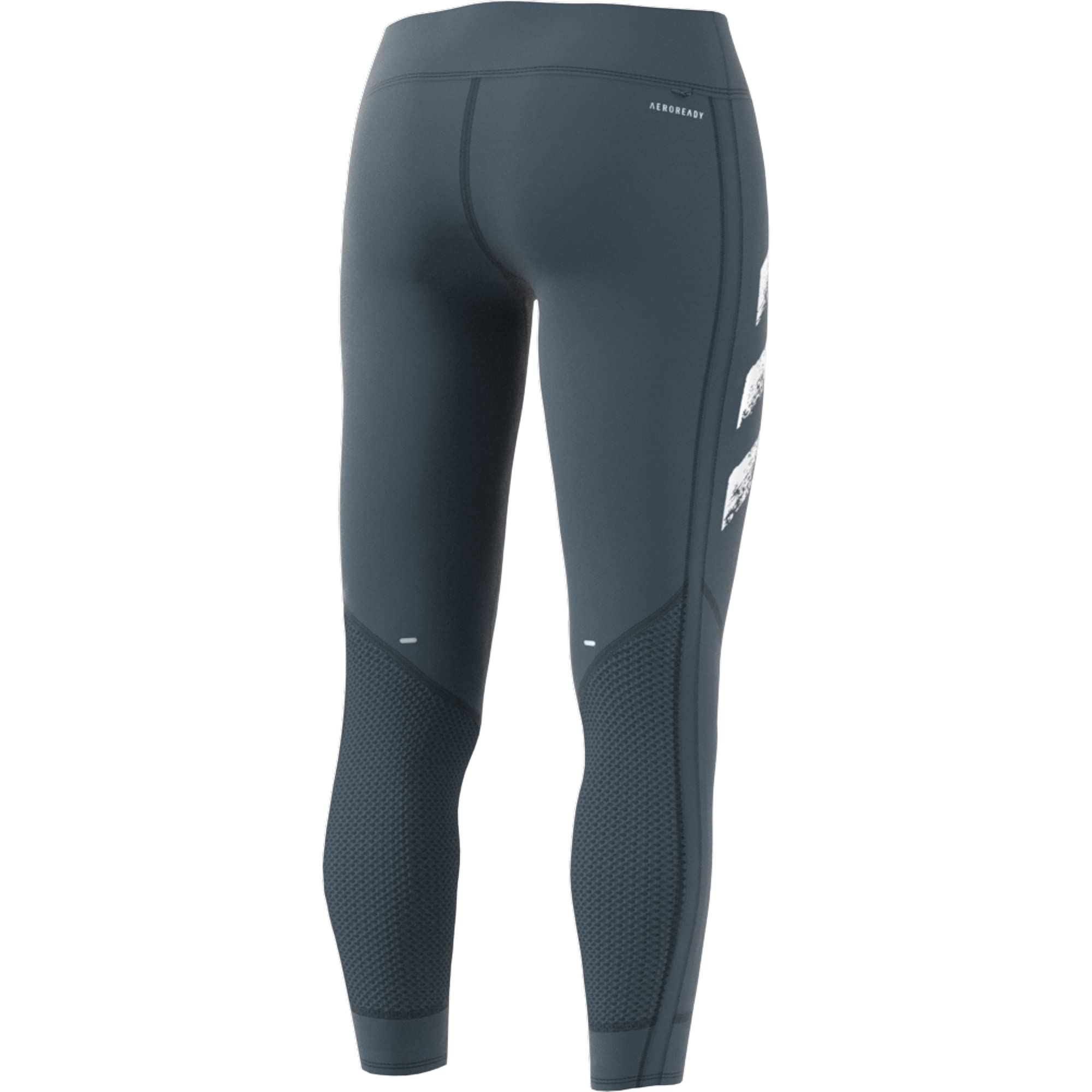 adidas Women's Own The Run 3-Stripes Tights, Legacy Blue, Small