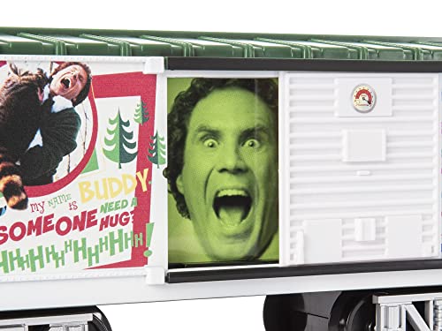 Lionel Battery-Operated Elf Toy Train Set with Locomotive, Train Cars, Track & Remote with Authentic Train Sounds, & Lights for Kids 4+