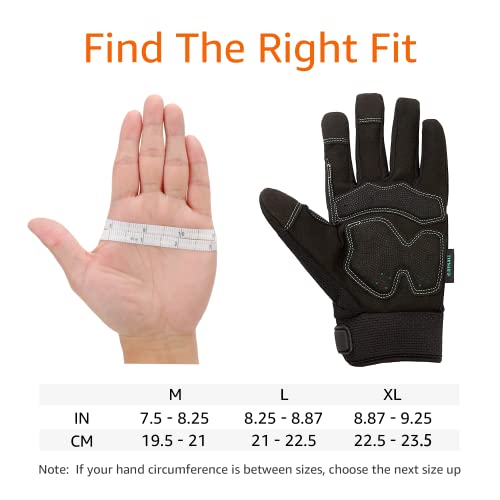 Amazon Brand - Denali Impact Mechaincs Work Glove with GEL Reinforced Palm Patch, Large