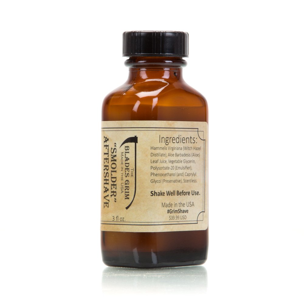 The Blades Grim β Aftershave Oil, Handmade in The USA (Smolder, 3oz)