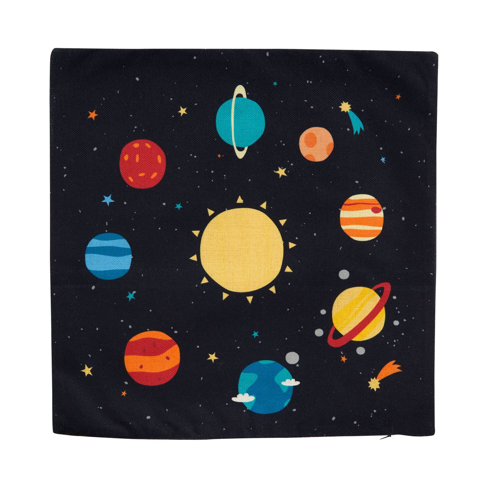 Juvale 4 Pack Spaceship Decorative Kids Throw Pillow Covers, 4 Designs, Astronaut, Rocket Ship, Galaxy Theme (18 x 18 in)