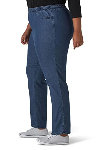 Chic Classic Collection Women's Stretch Elastic Waist Pull-On Legging Pant Mid Shade Denim 14 Petite