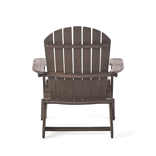 Christopher Knight Home Great Deal Furniture Milan Outdoor Rustic Acacia Wood Folding Adirondack Chair, Gray